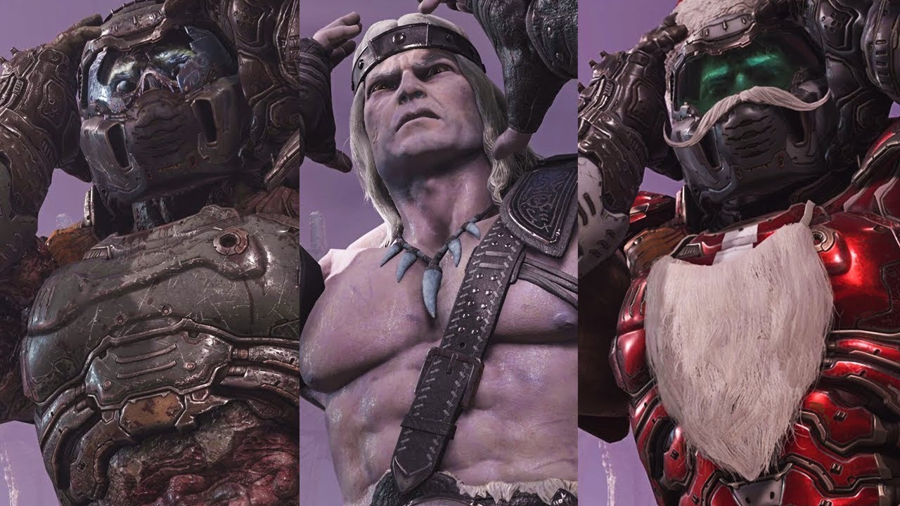 Doomguy Takes Off His Helmet With All Skins Scene 4K Cinematic - DOOM ...