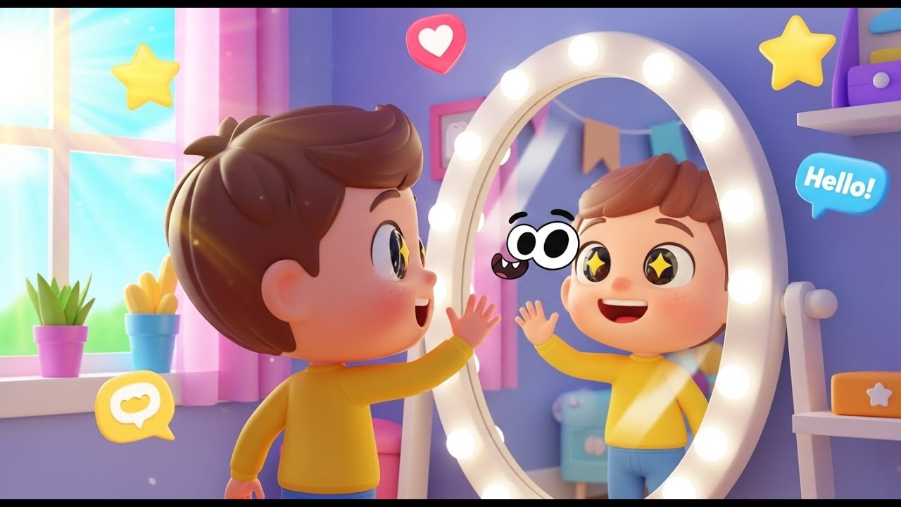 Baby in the Mirror Says Hello | Fun Nursery Rhyme for Kids - YouTube