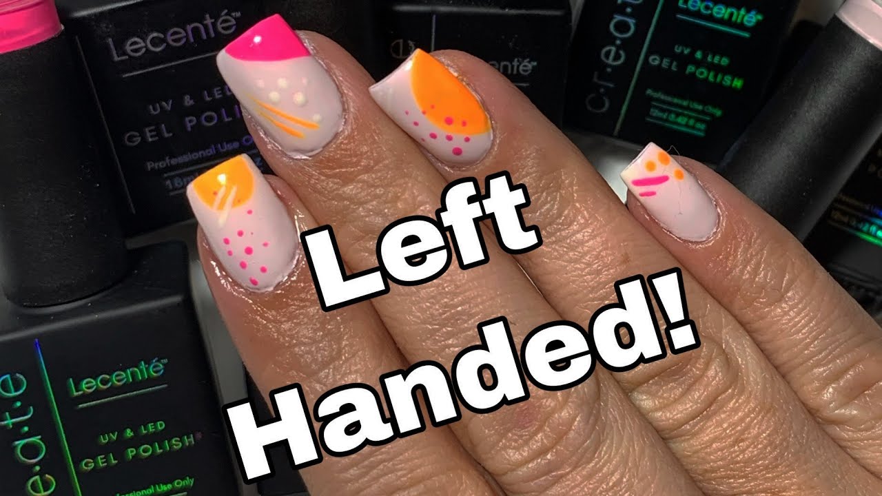sculpting gel nails left handed using lecente BIAB - YouTube