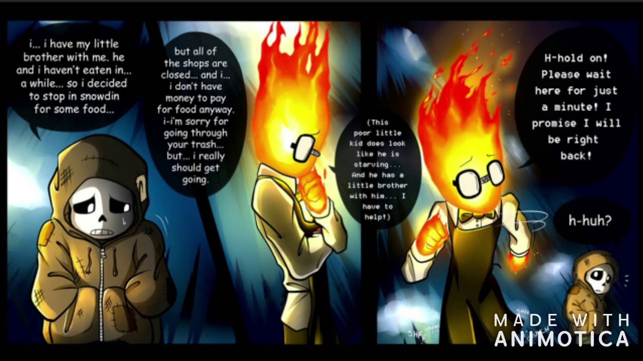 Grillby meets sans. - YouTube