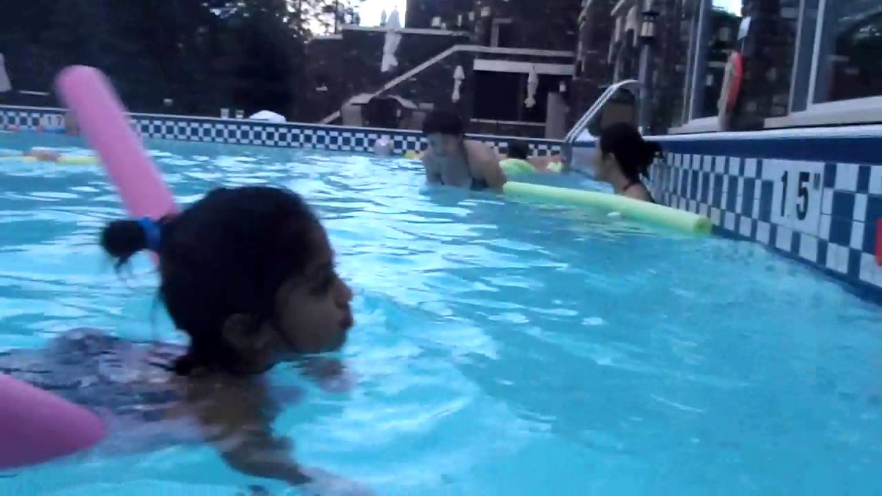 Fairmont Banff heated outdoor pool - YouTube