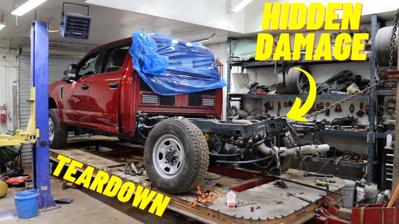 WRECKED SUPER DUTY F250 TEARDOWN HIDDEN DAMAGE FOUND - YouTube
