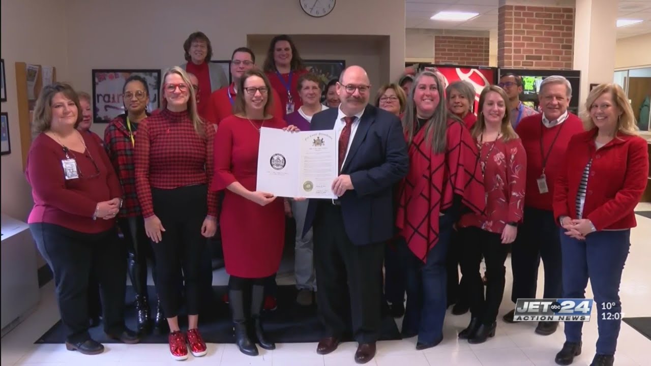 Erie community celebrates 'Wear Red Day' - YouTube