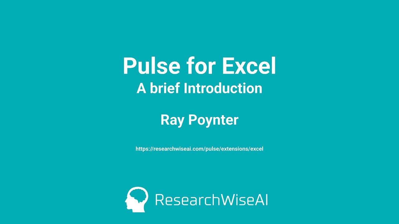 Ray demonstrates Pulse for Excel - YouTube
