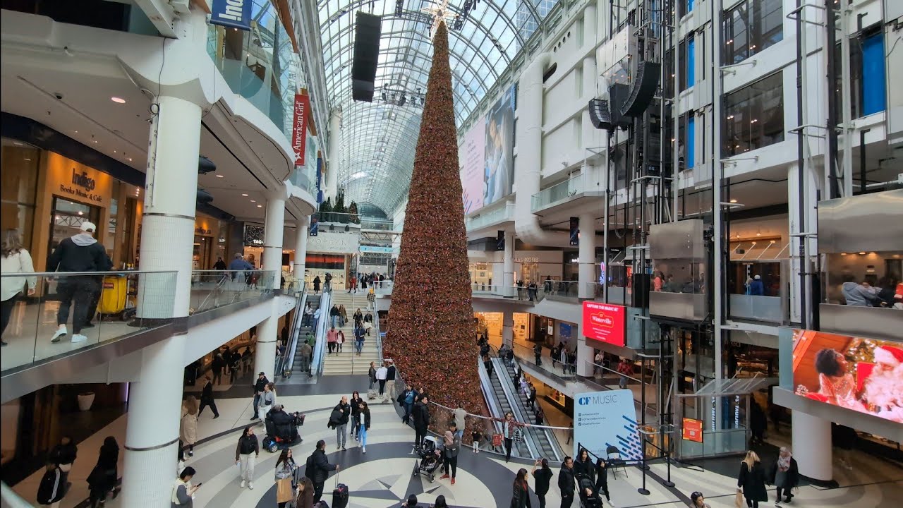 Toronto Eaton Centre Giant Christmas Tree Walk - YouTube
