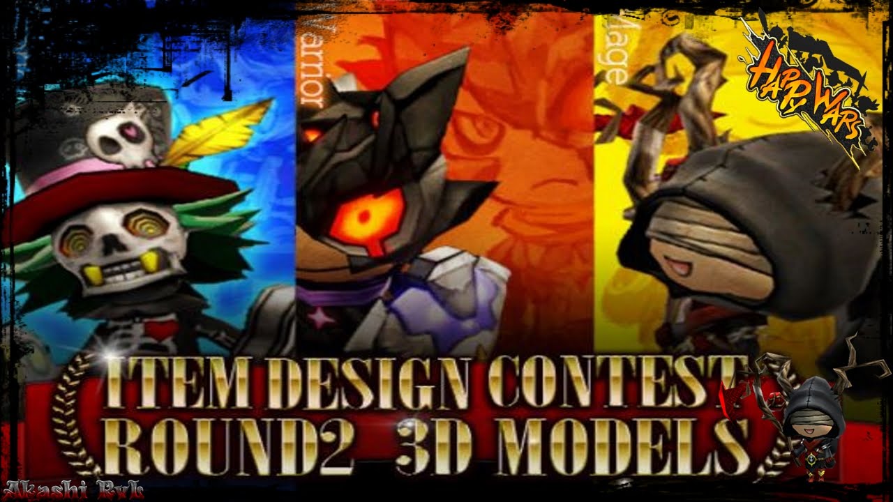 3D Models of Item Design Contest Round 2! [Happy Wars] - YouTube