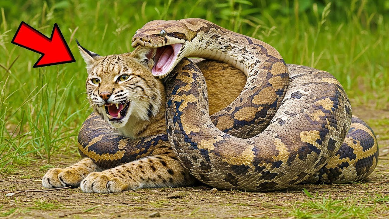 Python Strikes Pregnant Bobcat — What Happened Next Left Everyone in Awe | Bobcat Stories - YouTube