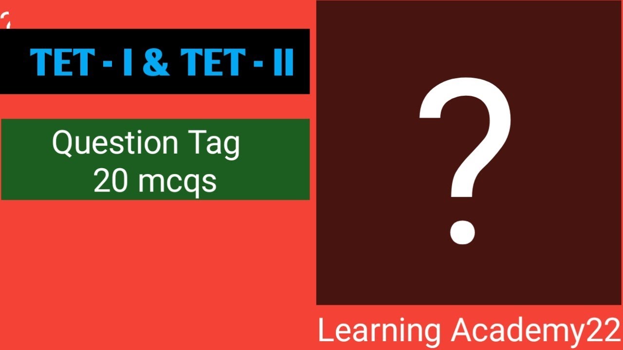 TET-I & TET- II / Question Tag Practice Set_ mcqs / Question Tag in ...