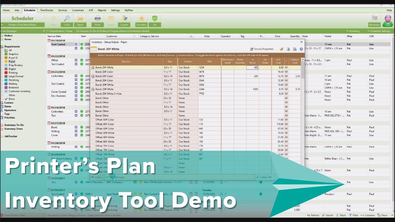 Printer's Plan Inventory Tool Demo - YouTube