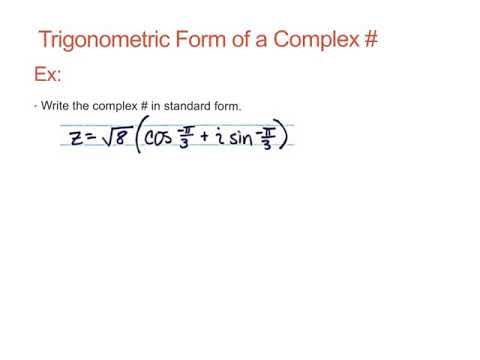 Trig. Complex trig form to standard form - YouTube