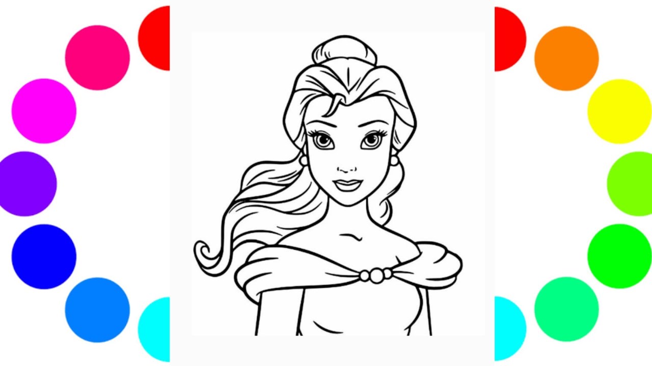 How to Draw Disney Princess Belle from Beauty and the Beast Cute - YouTube