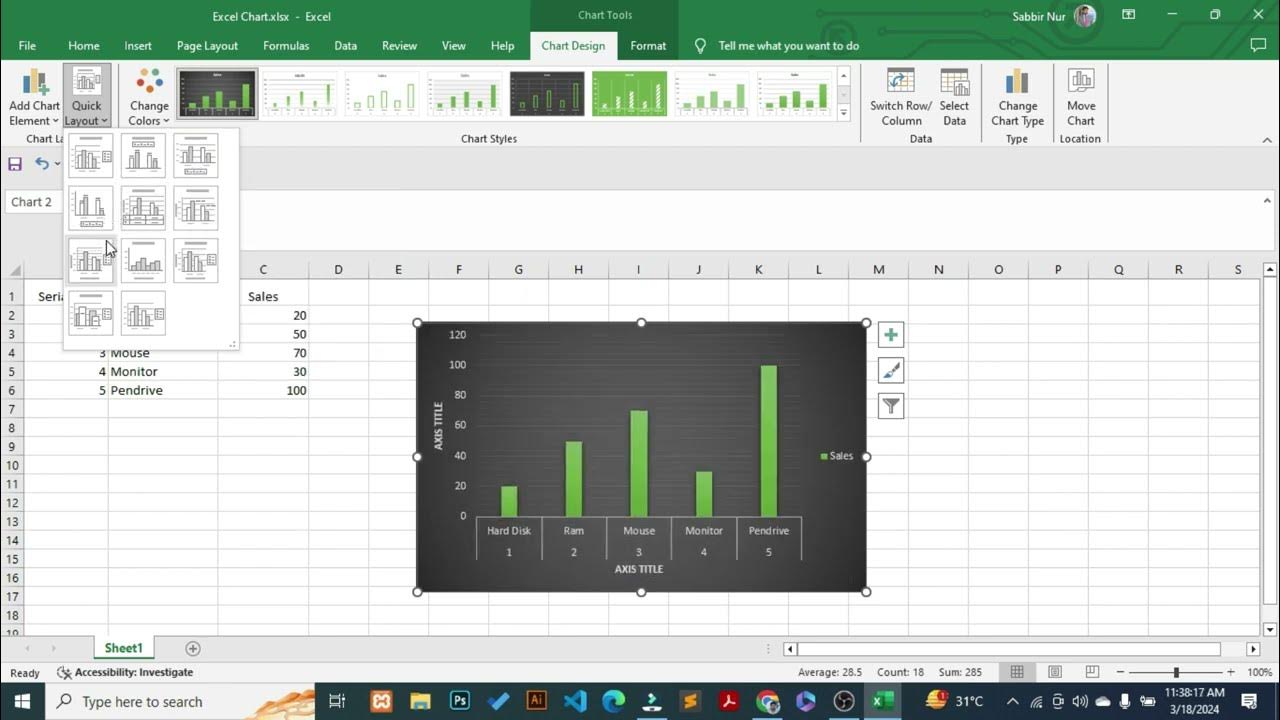 MS Excel Chart Class. Project: 08 - YouTube