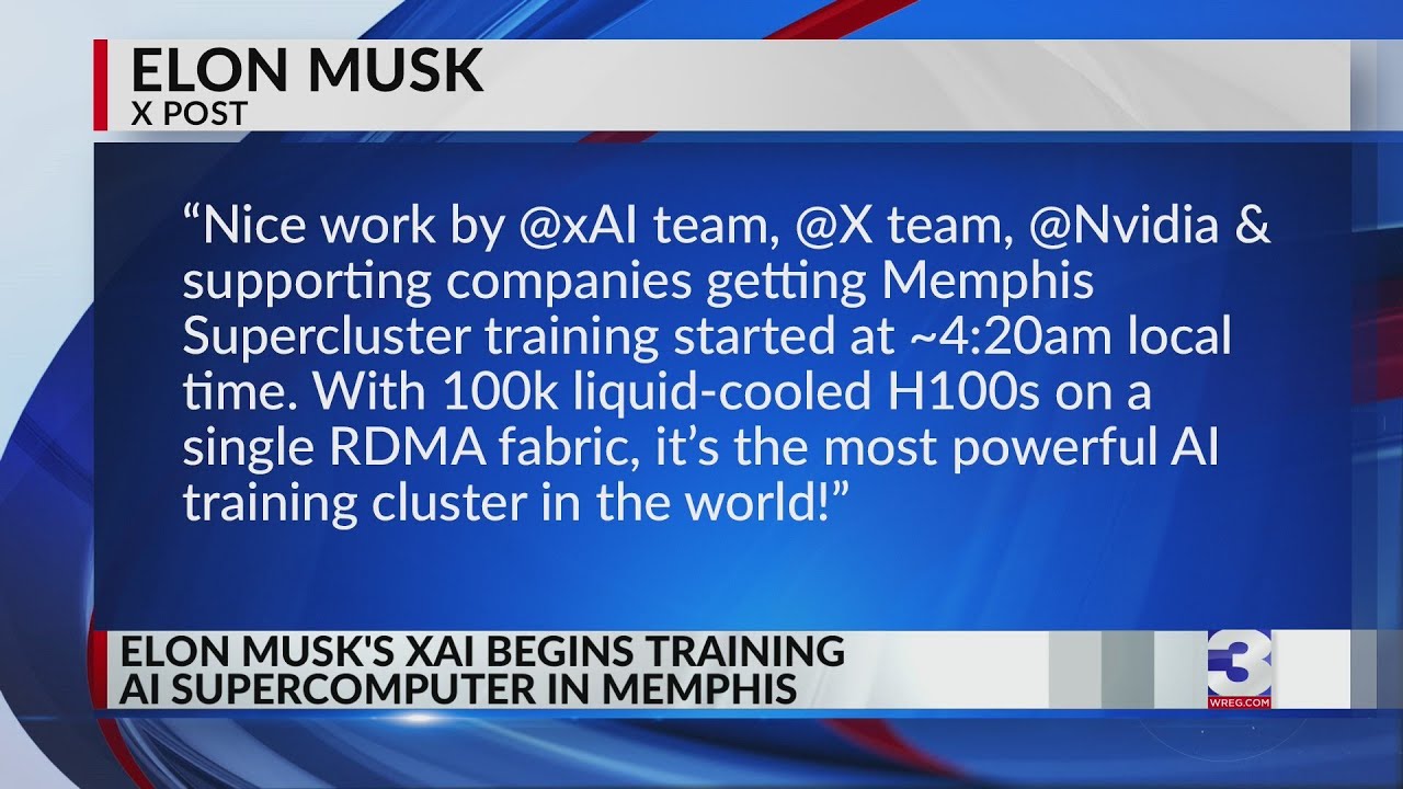 Training starts at Musk's xAI supercomputer facility - YouTube