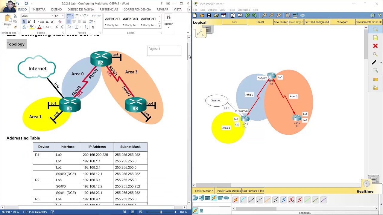 9228 Lab Configuring Multi Area Ospfv2 Youtube