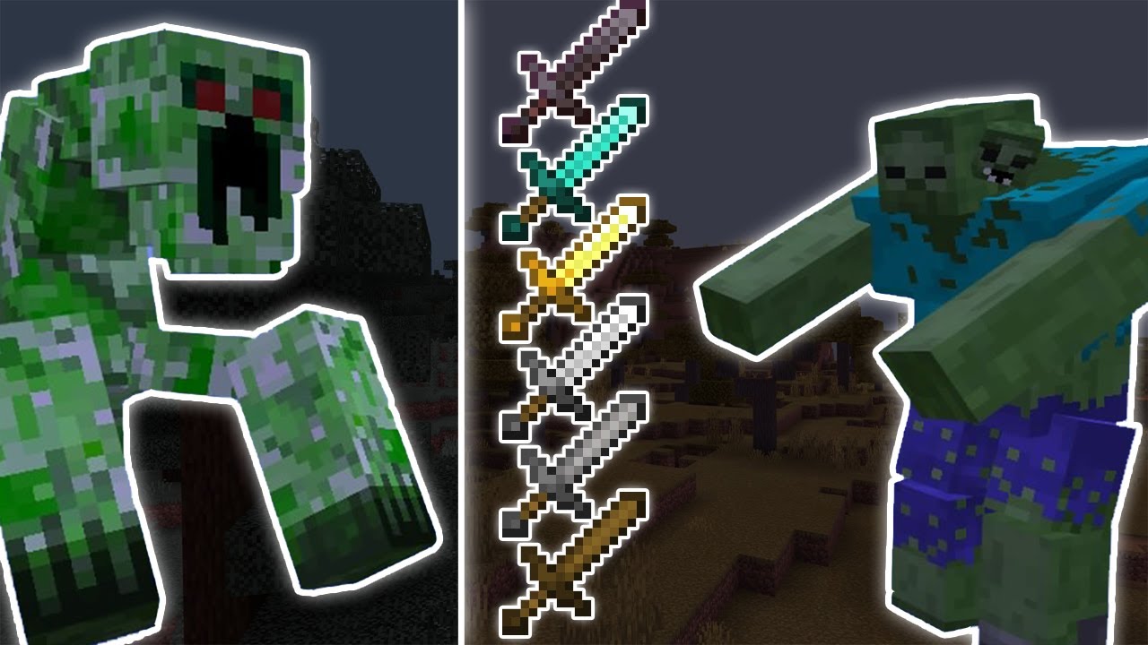 MUTANT CREEPER VS ALL SWORD-WIELDING MUTANT ZOMBIES | MINECRAFT - YouTube
