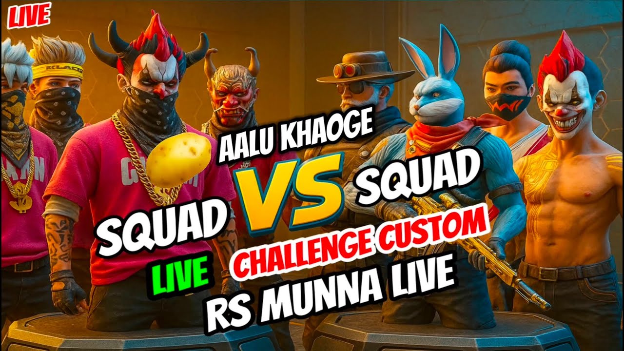 🔴AALU🥔KHAOGE😀 4V4 CUSTOM JO HAREGA WO AALU KHAYEGA .@RS MUNNA LIVE - YouTube