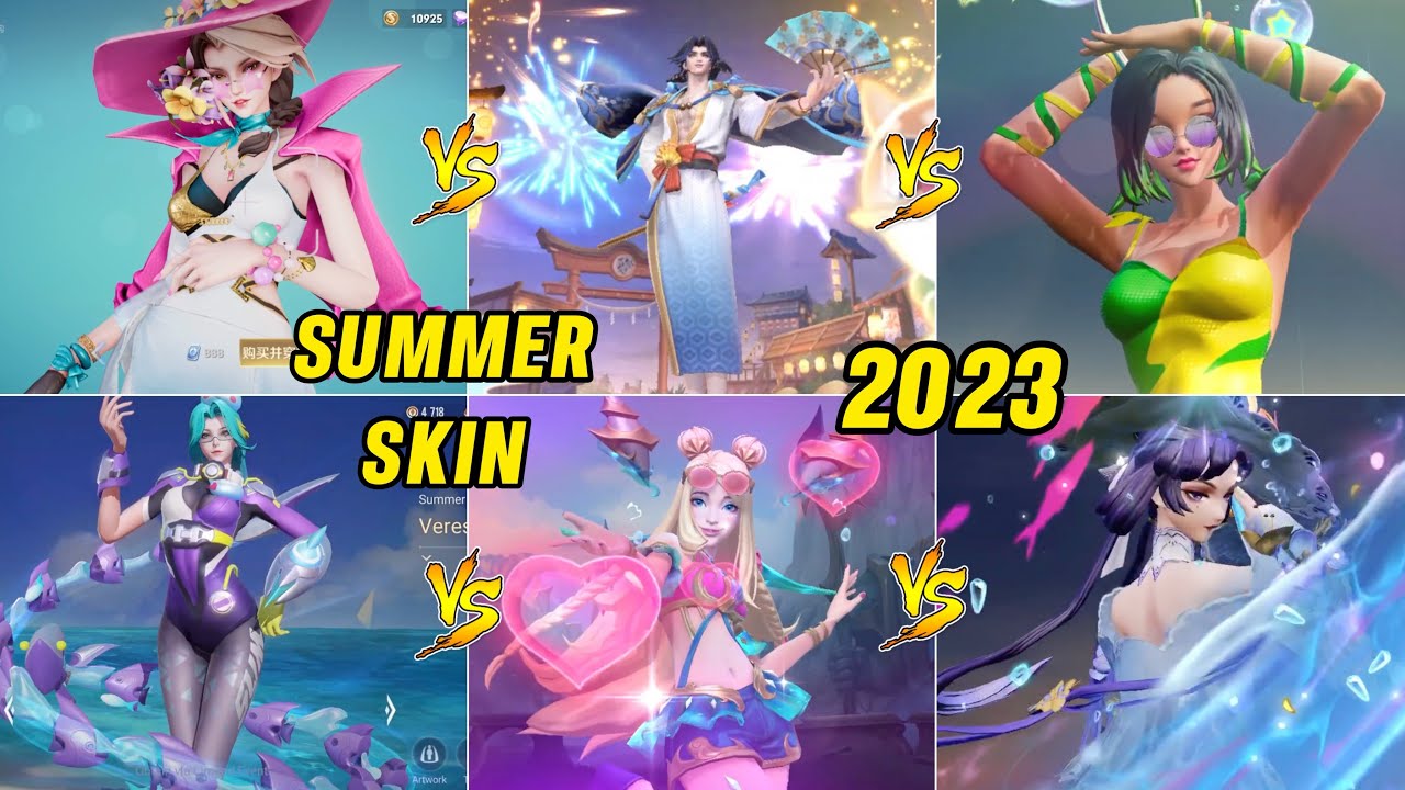 Summer Skin 2023: Skin Entrance Animation Comparison - MLBB vs. LoL WR vs. AoV vs. MSW vs. KoG ...