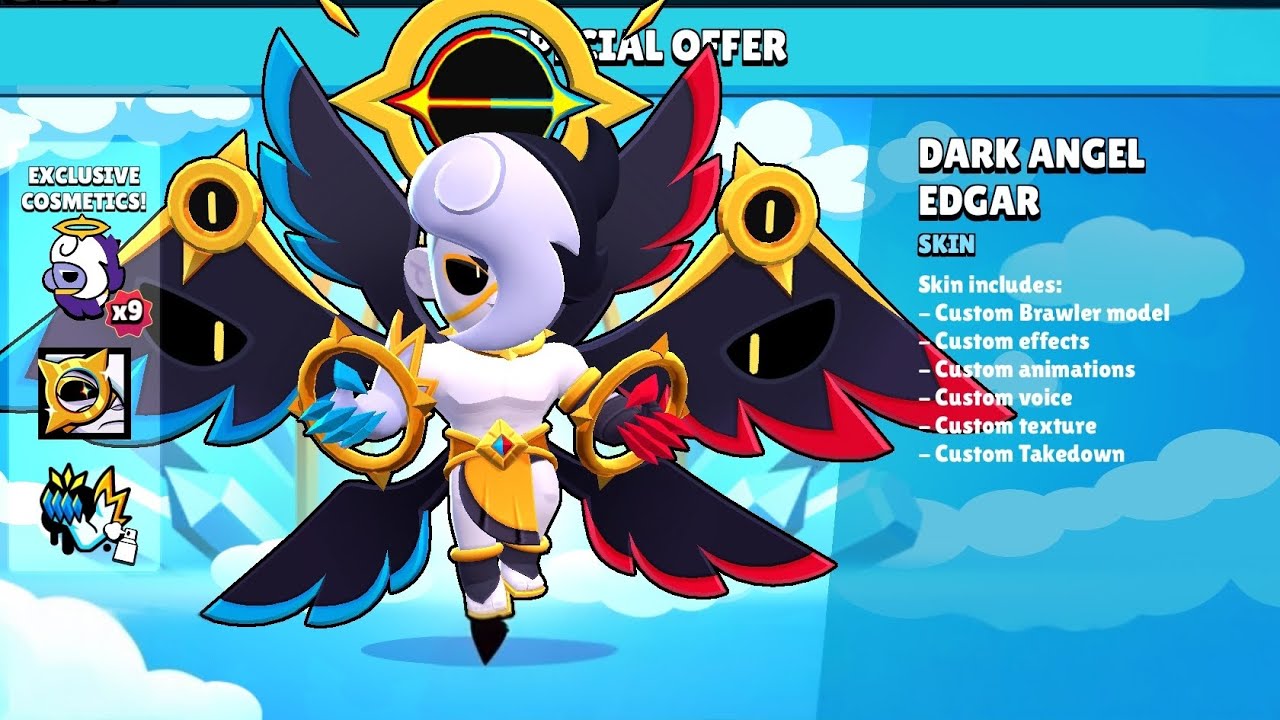 *New* Dark Angel Edgar Skin in Brawl Stars! 😇 - YouTube