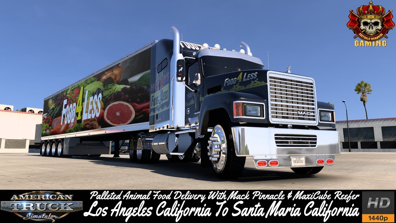 ATS - Palleted Animal Food Delivery - LA To Santa Maria - Mack Pinnacle ...