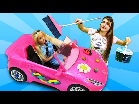 Oyuncak tamircisi Ümit Barbie'nin arabasını oyun hamuruyla süslüyor! Barbie ve arabası