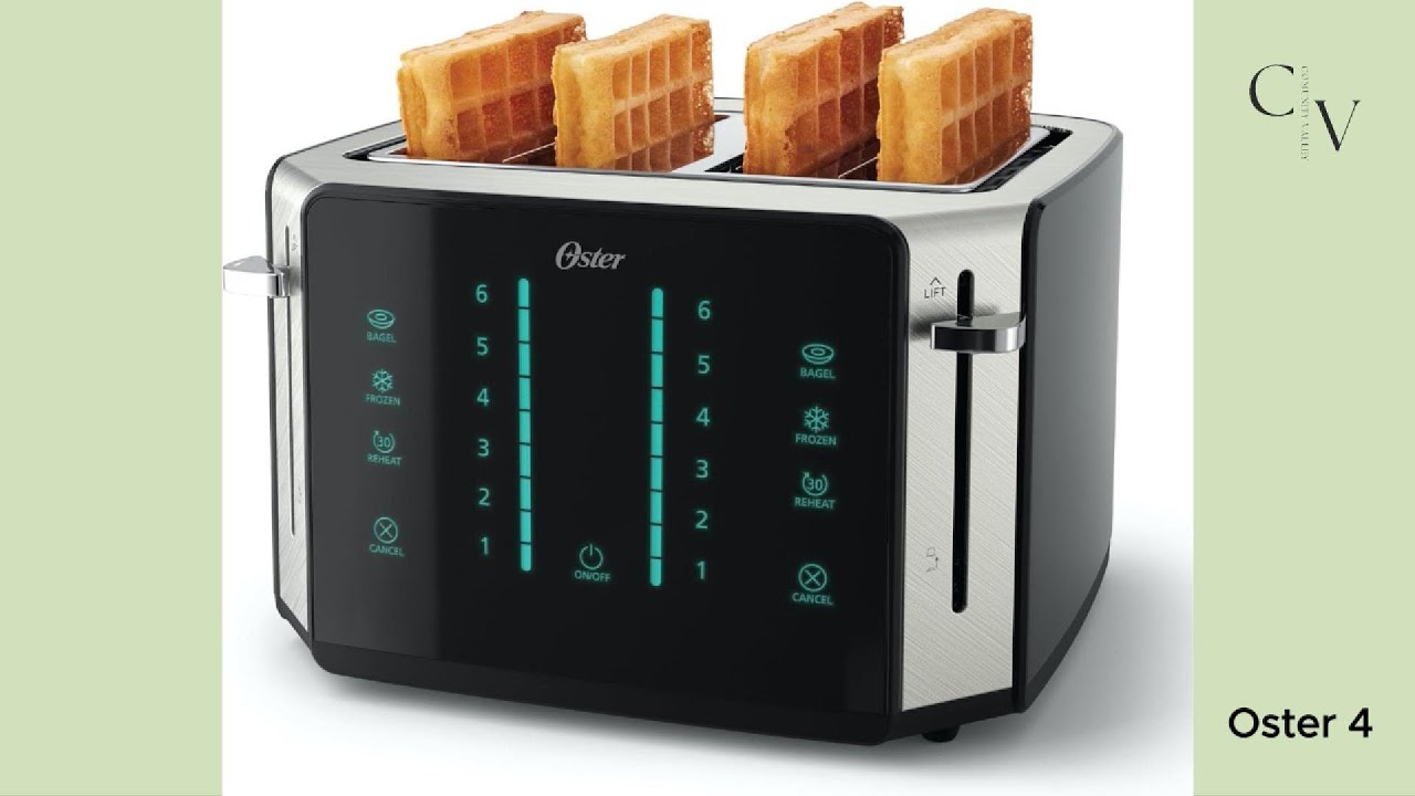 Oster 4-Slice Toaster, Touch Screen with 6 Shade Settings and Digital ...