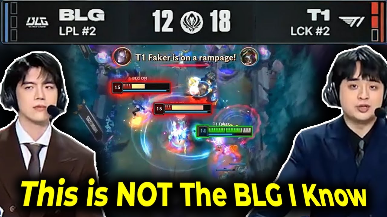 LPL CASTERS Reactions : T1 Destroying BLG - MSI 2025 (Engsub) - YouTube