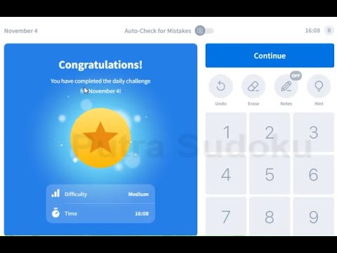 Daily sudoku challenge 4 November 2022 - YouTube