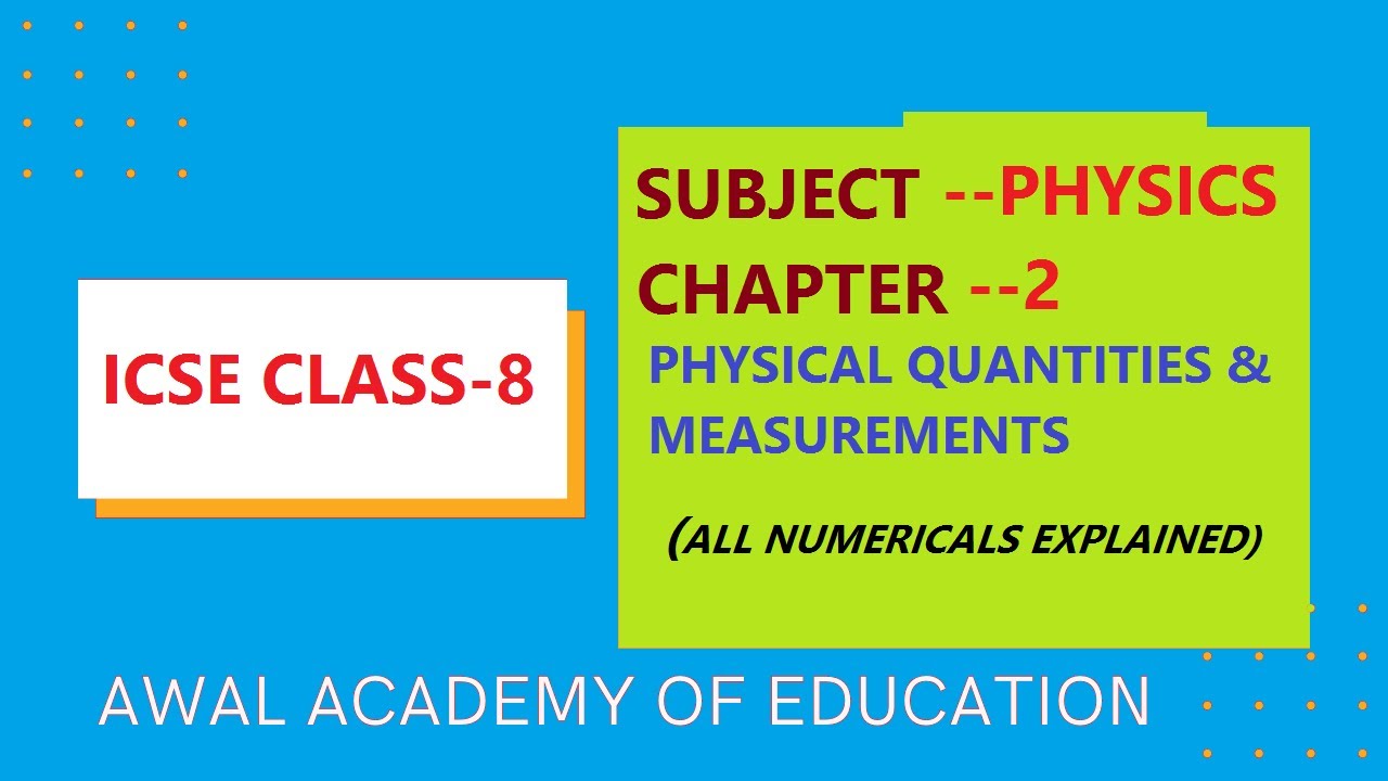 ICSE Class 8 Physics lesson 2 Physical Quantities & Measurements - all ...