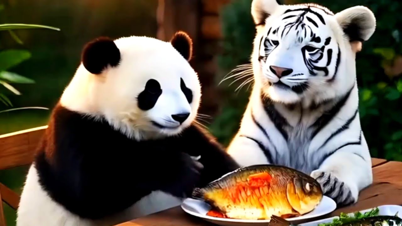 Panda saved the tiger and seemed to befriend ️|panda and tiger story ...