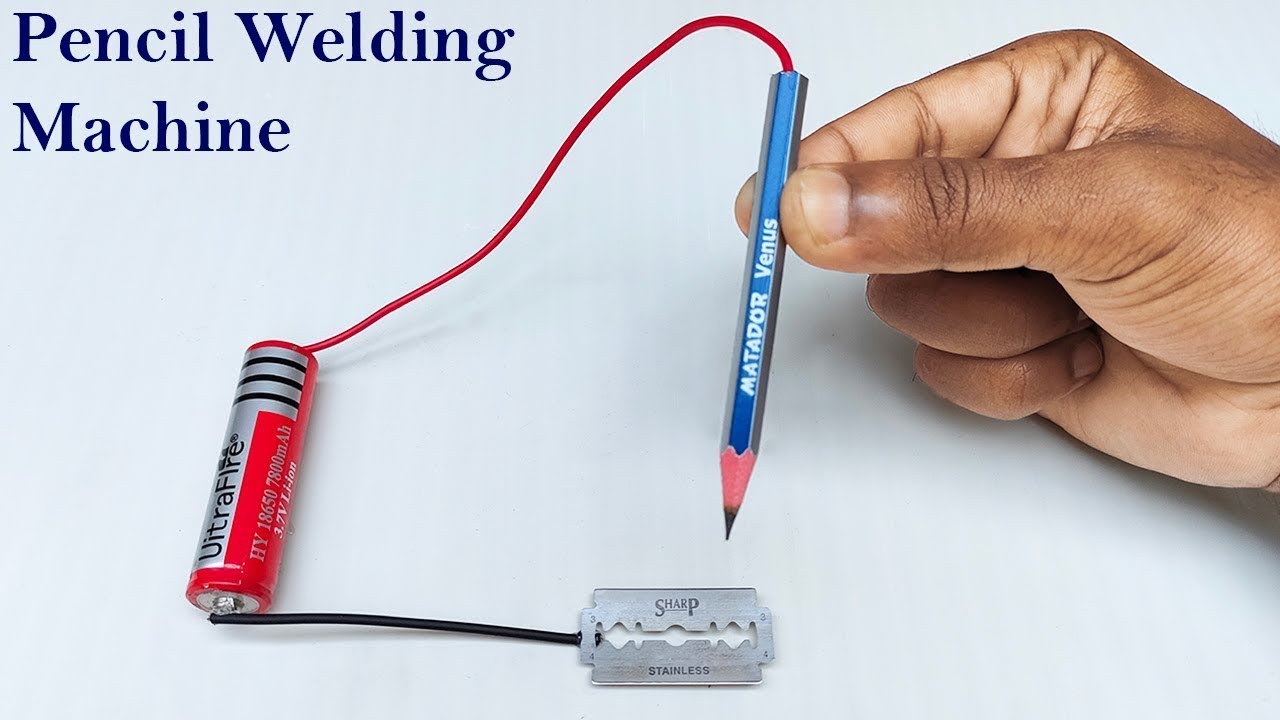 How To Make Simple Pencil Welding Machine At Home With Blade | pencil ...