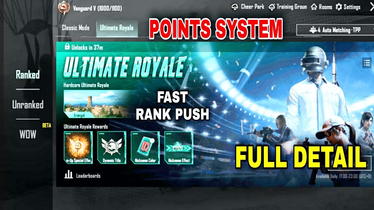 How To Play Ultimate Royale | Pubg Ultimate Royale Points Ranking ...