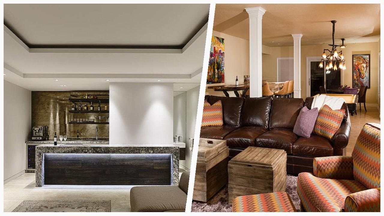 75 Linoleum Floor And Limestone Floor Basement Design Ideas You'll Love ...