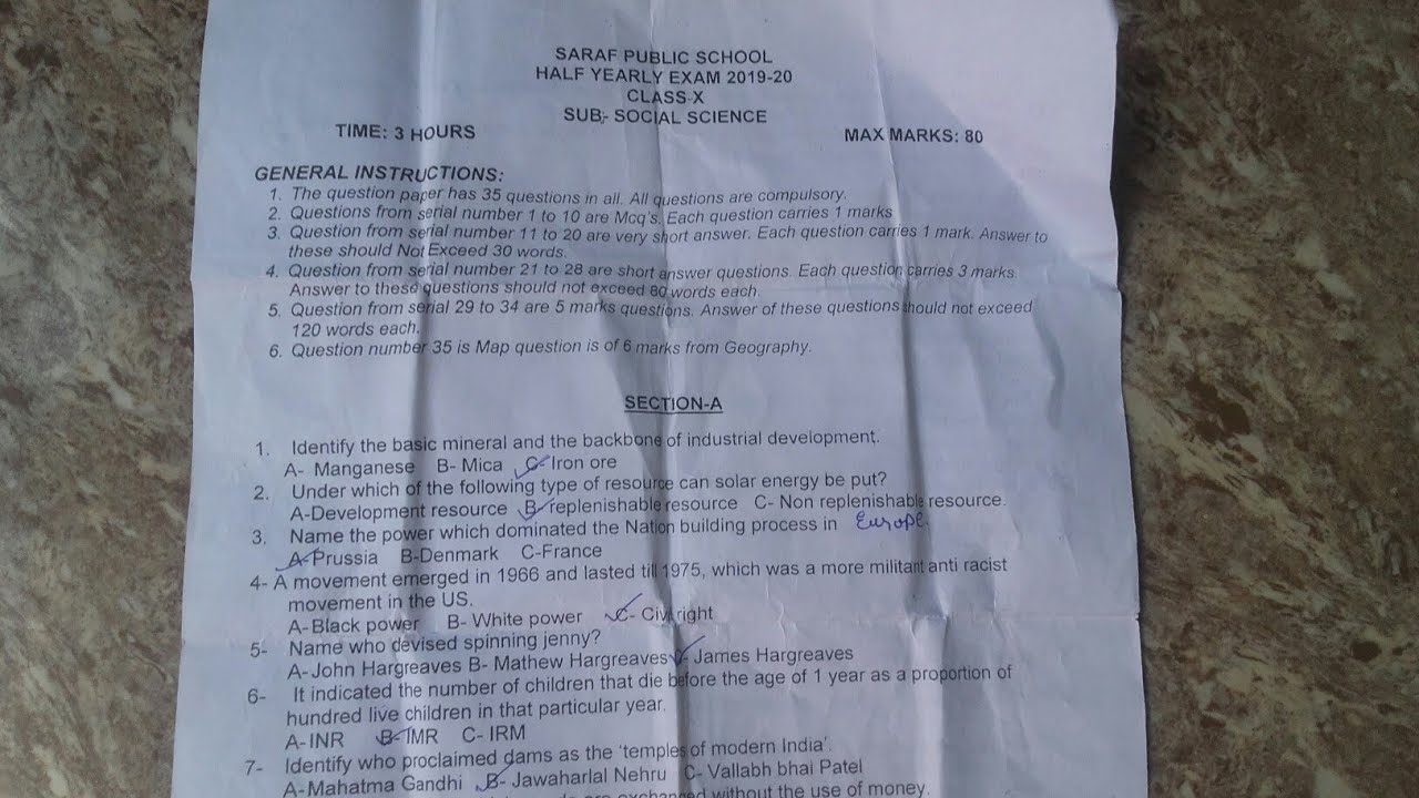 CBSE Sst Class 10 half Yearly Question Paper 2019 2020 YouTube cbse-sst-class-10-half-yearly-question-paper-2019-2020-youtube