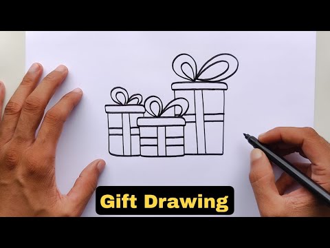 Christmas Gift Drawing | Christmas Gift Drawing Easy - YouTube