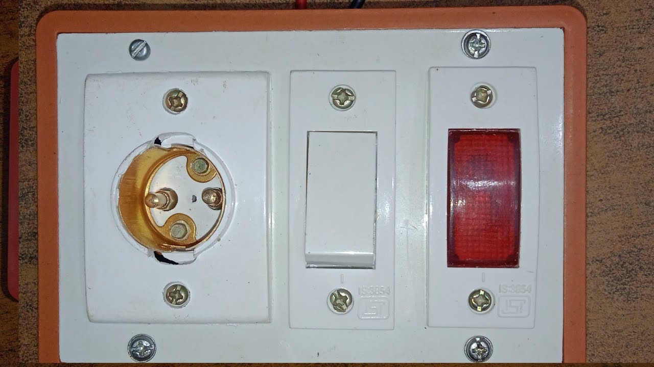 1 switch 1 holder 1 indicator board connection। electric board wiring ...