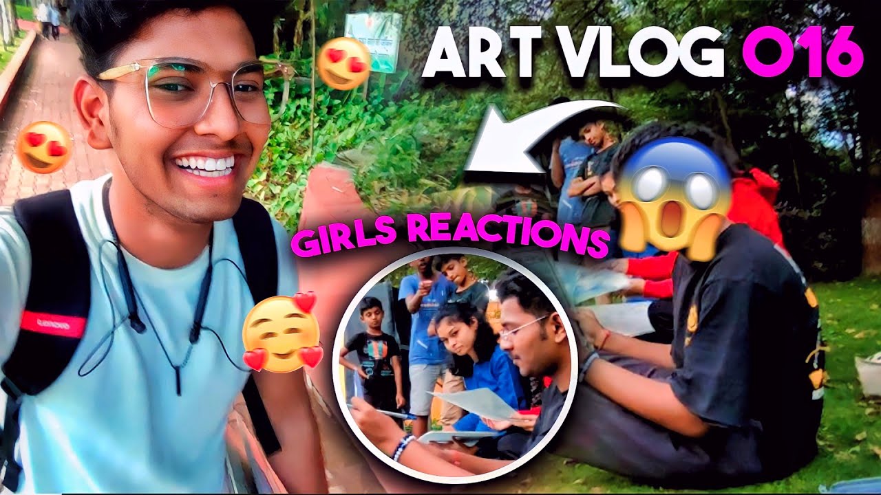 Live Sketching karte samay Public Reactions 😍 | Art Vlog 016 - YouTube