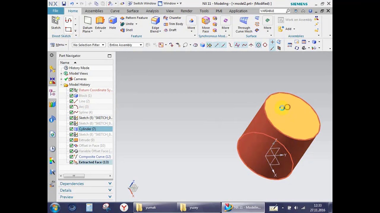0354 NX11 MODELLEME - YouTube