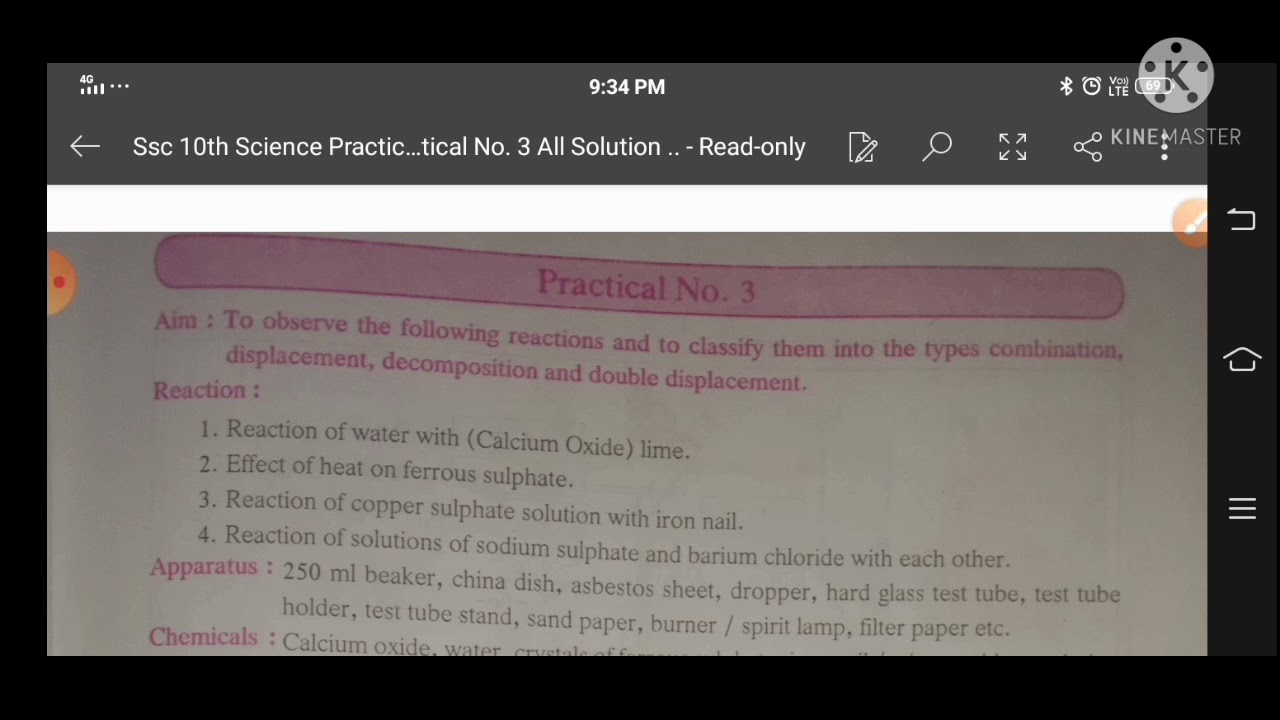 Ssc 10th Science Practical Science 1 Practical No. 3 All Solution ...