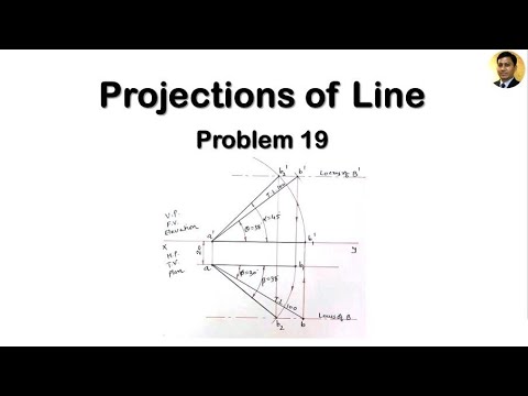 Projections of Line | Problem 19 | Engineering Drawing - YouTube