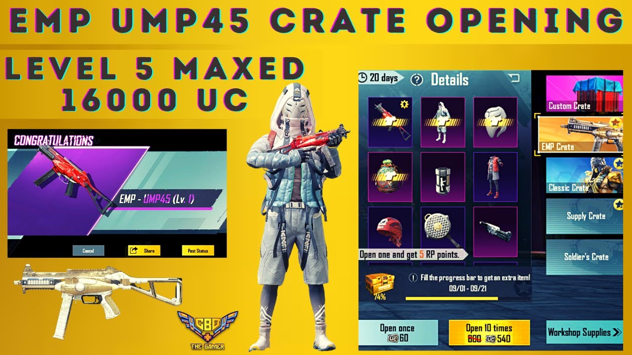 EMP UMP 45 CRATE OPENING | EMP UMP 45 CRATE OPENING BGMI | EMP CRATE ...