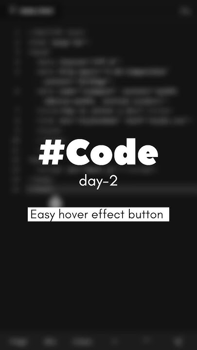 Easy hover effect button 😎🤟🏻 #100daysofcode #webdevelopment #frontend - YouTube