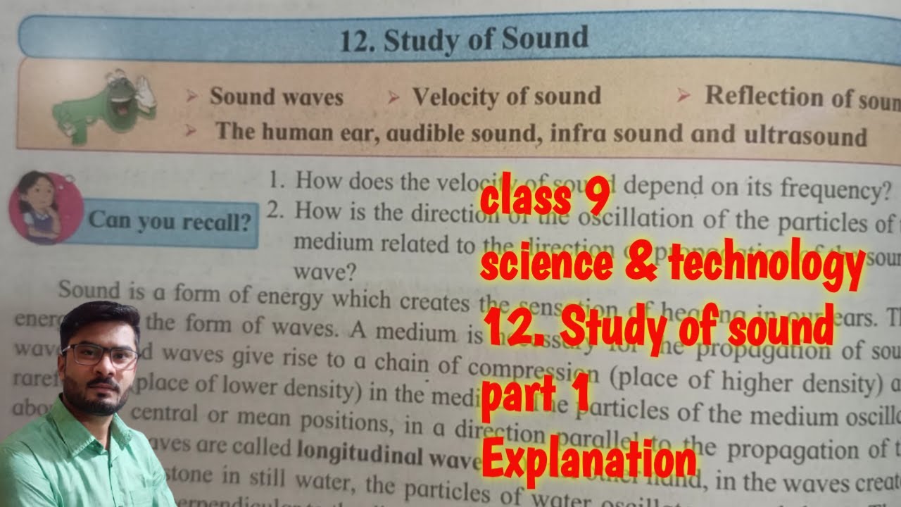 Class 9 chapter 12. Study of sound part 1 science and technology - YouTube