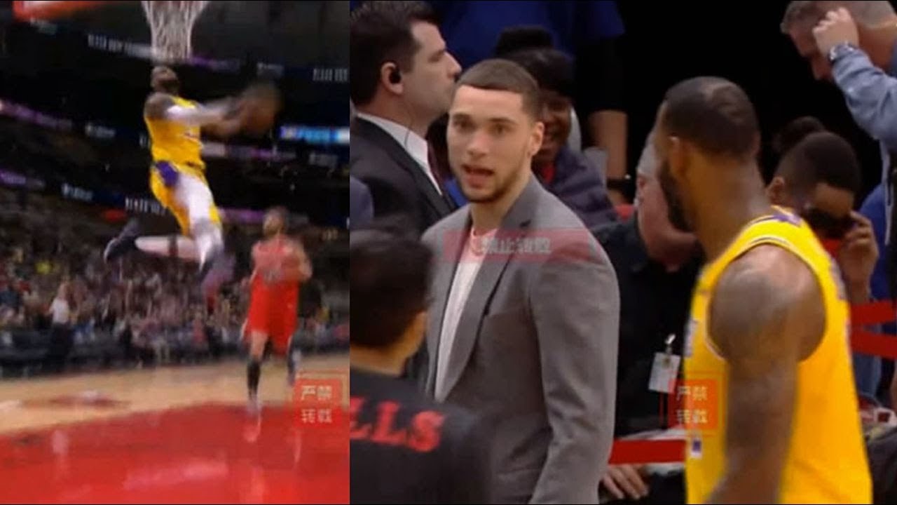 LeBron James Shout Out To Zach Lavine With His Best Reverse Dunk Ever ...