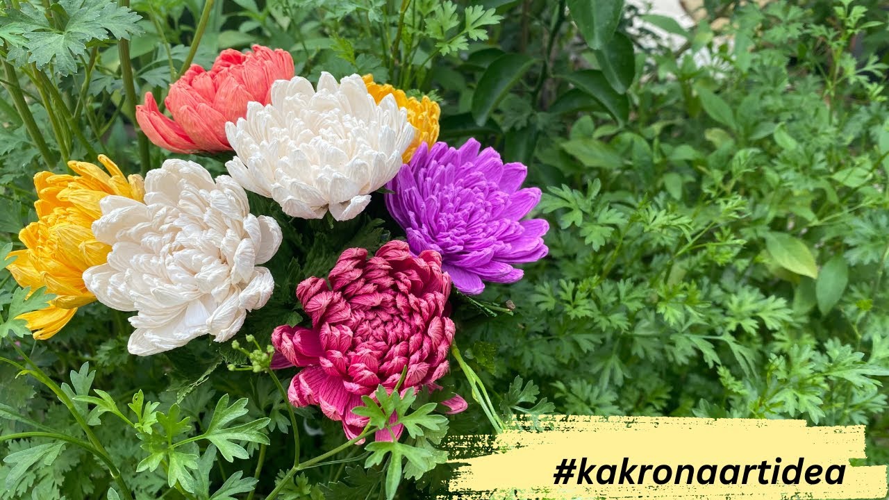 How To Make Beautiful Chrysanthemum Paper Flower From Crepe Paper ...