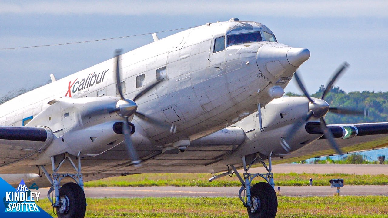 (4K) *RARE* Douglas DC-3/Basler BT-67 Arrival & Departure from Bermuda ...