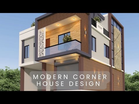 Modern Corner house elevation| Front & Side view house design| G+1 ...