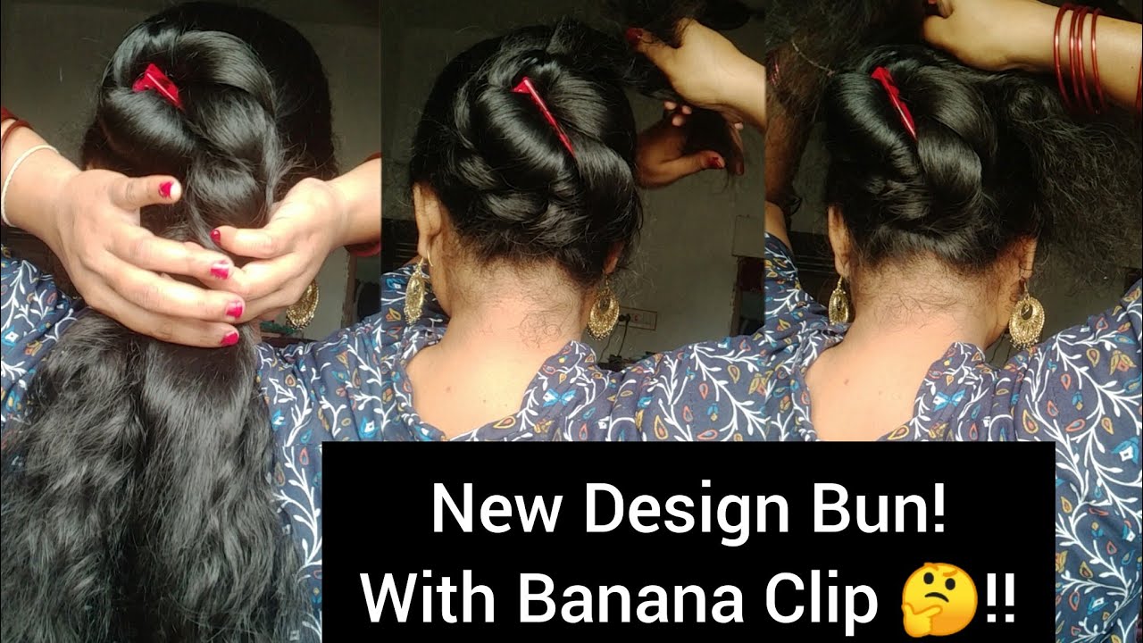 New Design Bun!😧 With Banana Clip 🤔!!#hair #hairstyle #viralvideo # ...