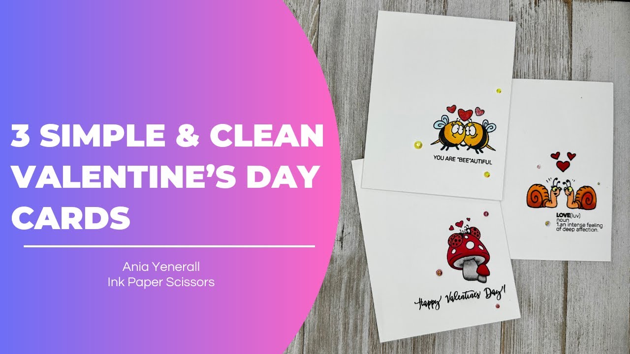 3 Simple and Clean Valentine's Day Cards & Copic Coloring Basics - YouTube