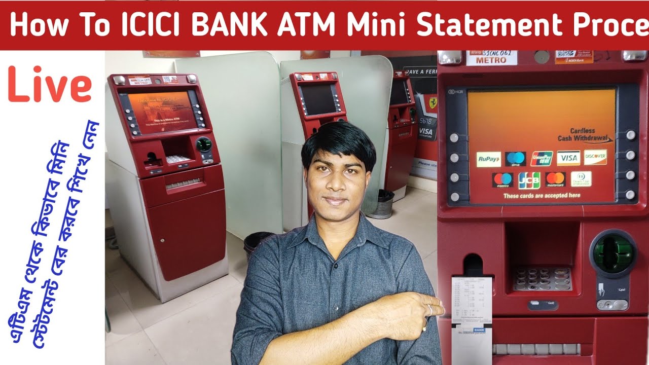 How To ICICI Bank ATM Mini statement full process in Bengali Ataur ...