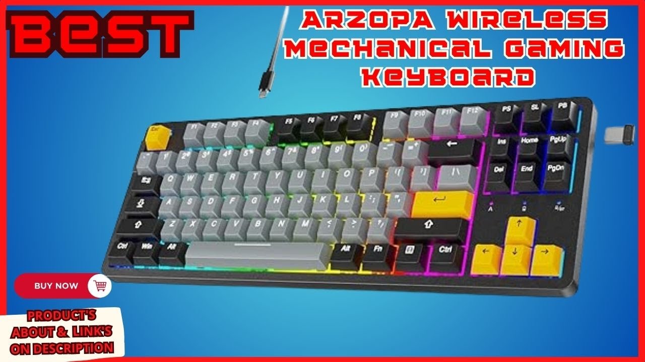 Best ARZOPA Wireless Mechanical Gaming Keyboard Review - YouTube